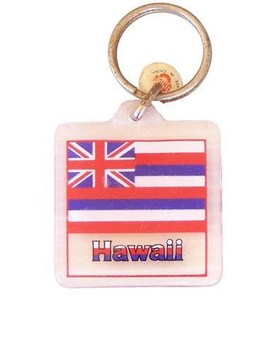 VINTAGE HAWAII FLAG HAWAIIAN ISLANDS TRAVEL SOUVENIR ACRYLIC KEY CHAIN ...
