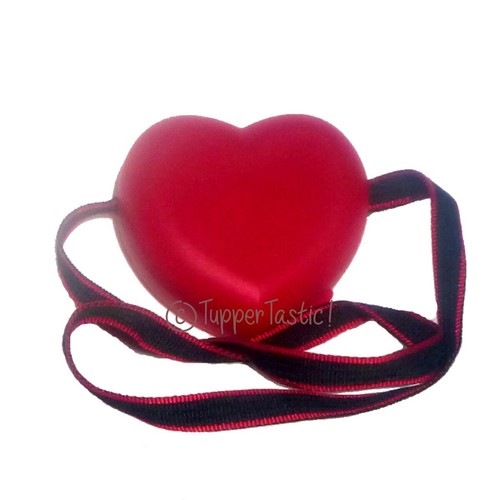 Tupperware Heart Shaped Keeper Locker with Carry Strap in Sparkling Red ...