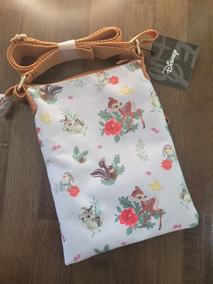 DISNEY BAMBI & FRIENDS Crossbody Passport Thumper Flower Floral Bag ...