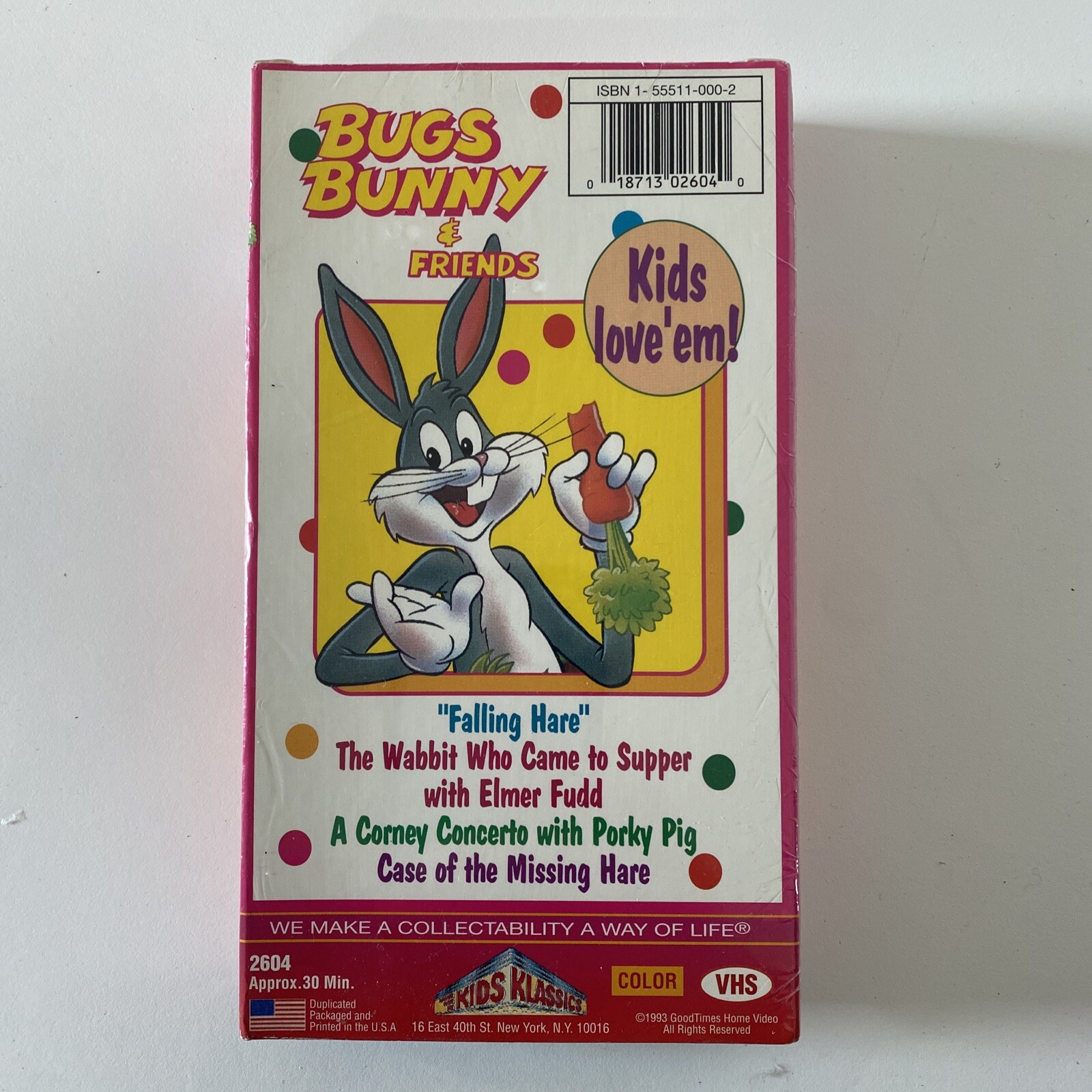 VHS Kids Klassics Bugs Bunny and Friends 4 Color Animated Cartoons free ...