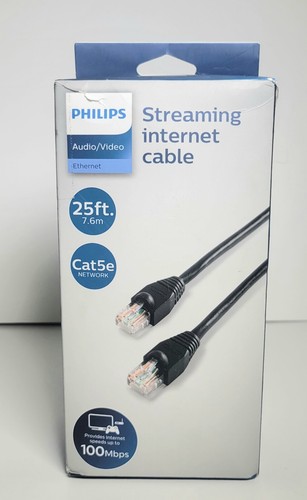 Philips Ethernet Cable 25 ft. Cat5e, Up to 100Mbps, for Router, Modem ...