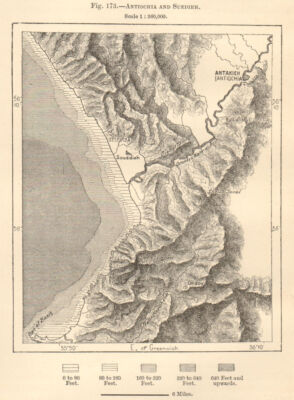 Antioch (Antakya) & Samandag (Süveydiye) Seleucia in Pieria. Sketch map ...