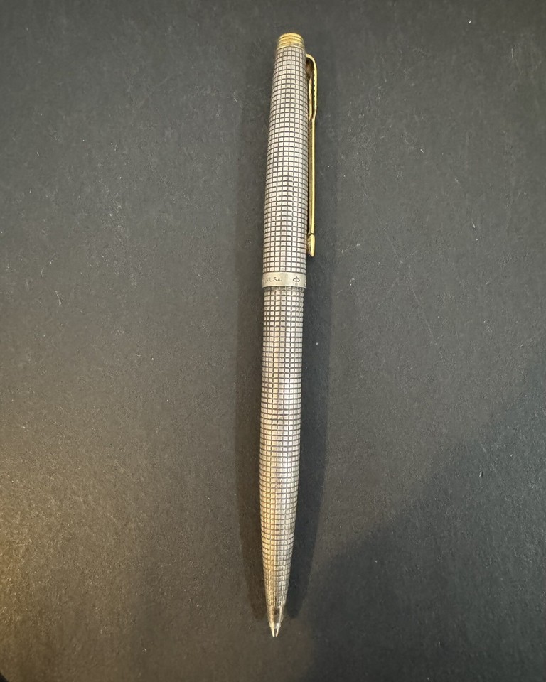 Parker 75 Classic Sterling Silver Ballpoint Pen & .5mm Pencil Set USA ...