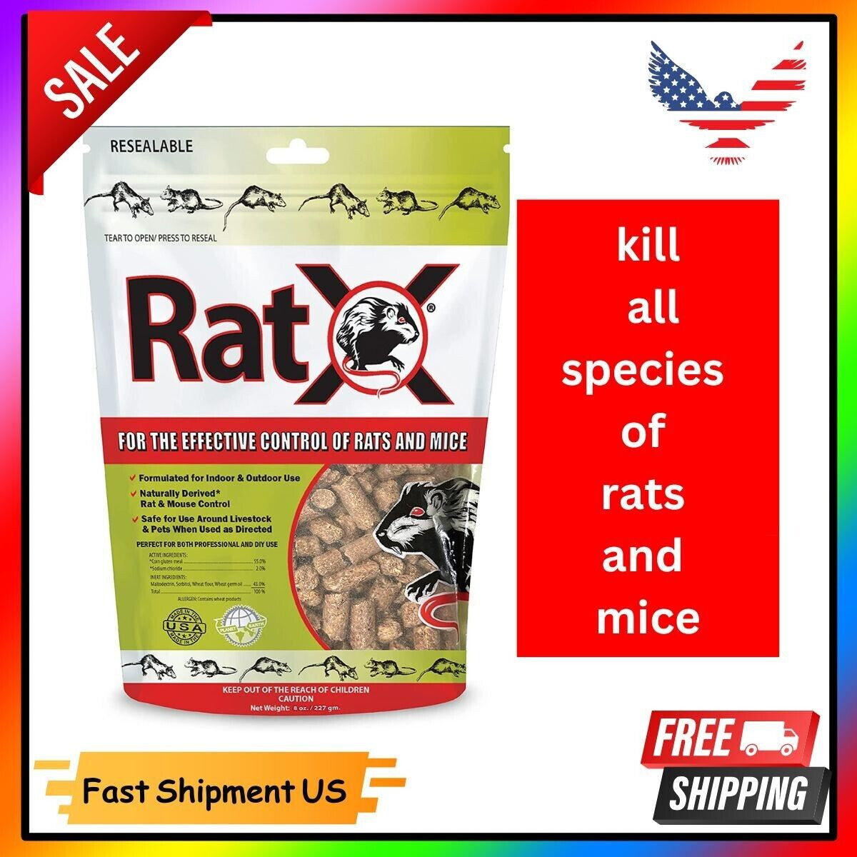 EcoClear Products 620100-6D RatX All-Natural Non-Toxic Humane Rat and ...