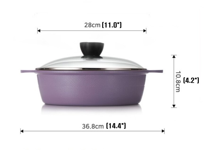 Half & Half Ceramic Coating Pot Jeongol Ramen Ramyun Shabu Noodle ...