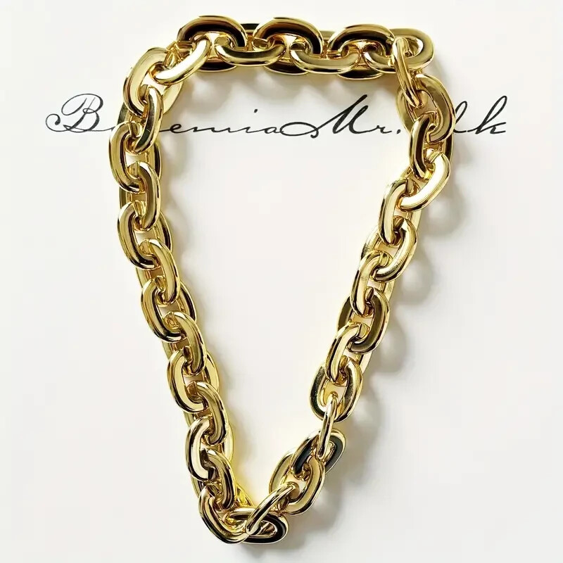 Gold Hip Hop Large Thick Acrylic Plastic Cuban Link Chain Necklace 32in ...