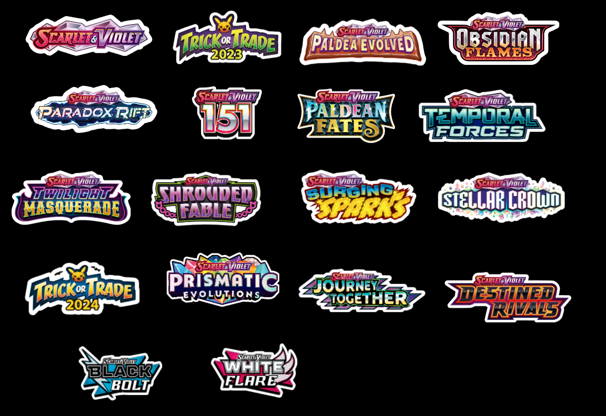 Scarlet & Violet Pokemon Binder Stickers Full Set - 18 Stickers (3.5 ...