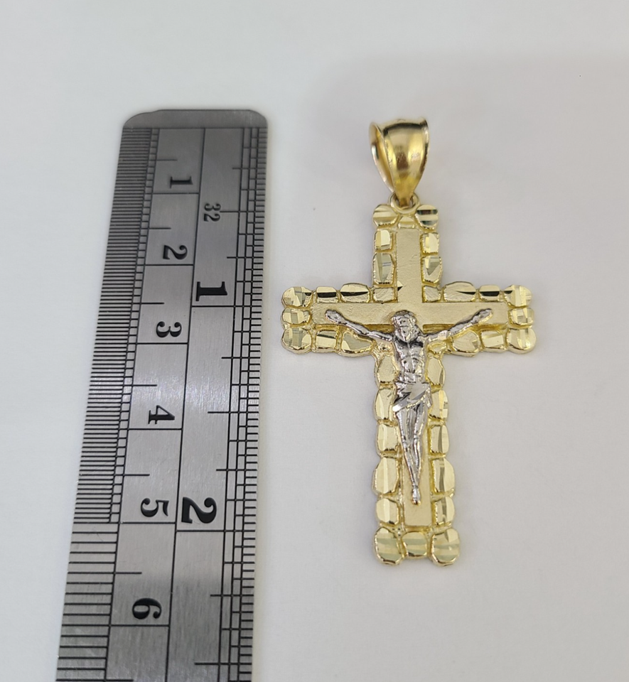 Real 10K Gold 5mm Milano Rope Chain & Cross Pendant Necklace Set 18"-28 ...