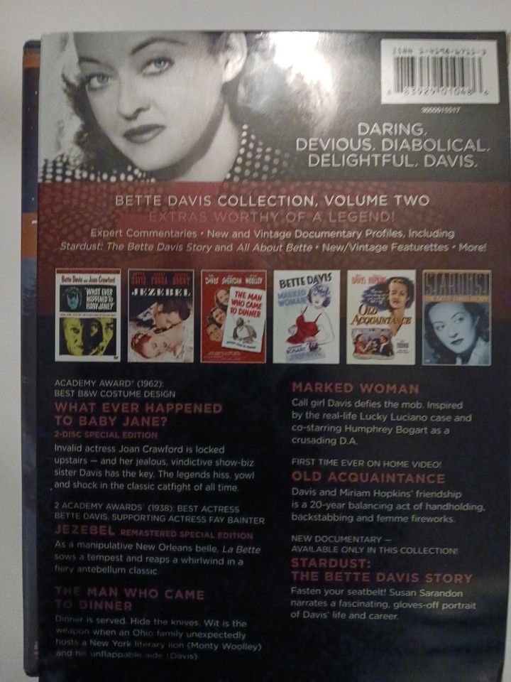 Bette Davis Collection - Volume 2 (DVD, 2008, 7-Disc Set. ) RARE-00P A ...