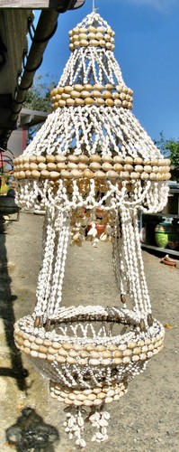 Vintage Cowrie Shell 70s Hanging Chandelier Planter Boho Hippy Chic 31 ...
