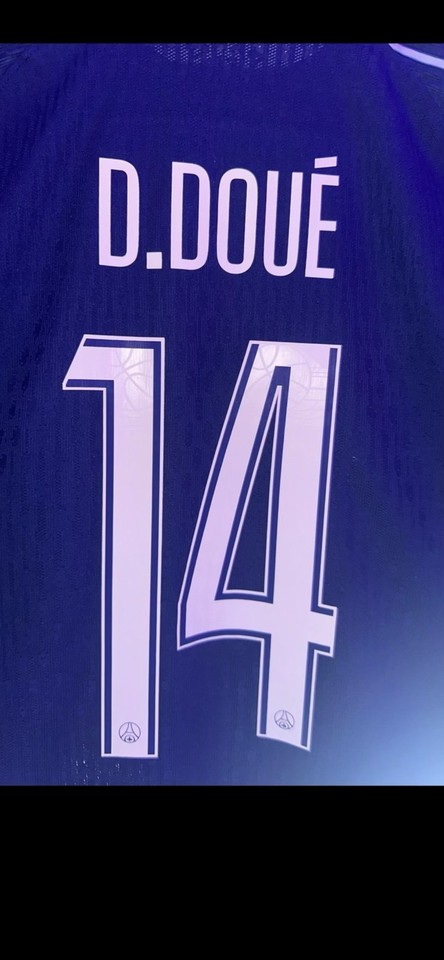 Kit flocage D.DOUE #14 PSG Maillot fourth 24-25 Ligue des champions UCL ...