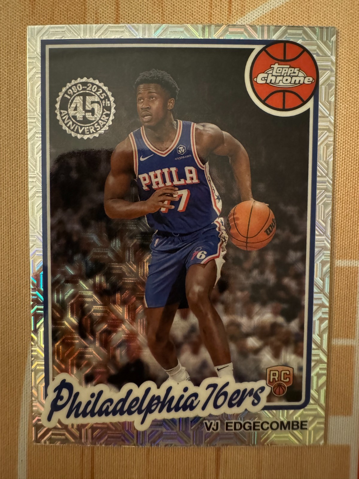 2025-26 Topps VJ Edgecombe Rookie Silver Pack Chrome Mojo Refractor #TC ...