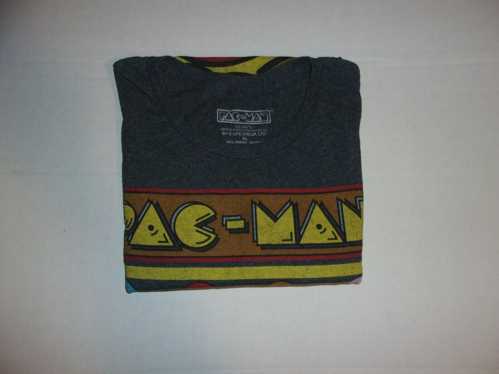 Pac-Man and Ghosts 80's Graphic Video Game Gray T-Shi… - Gem