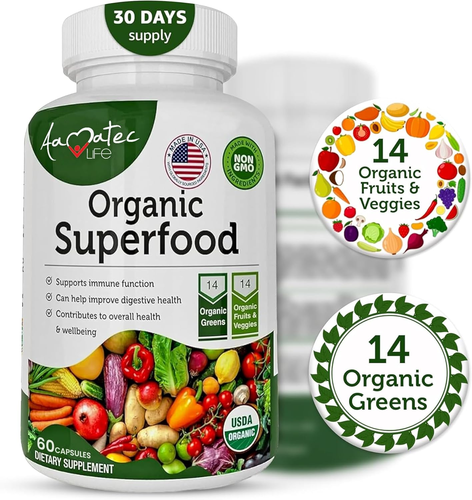 Organic Superfood Greens Fruits and Veggies Complex - Dietary ...