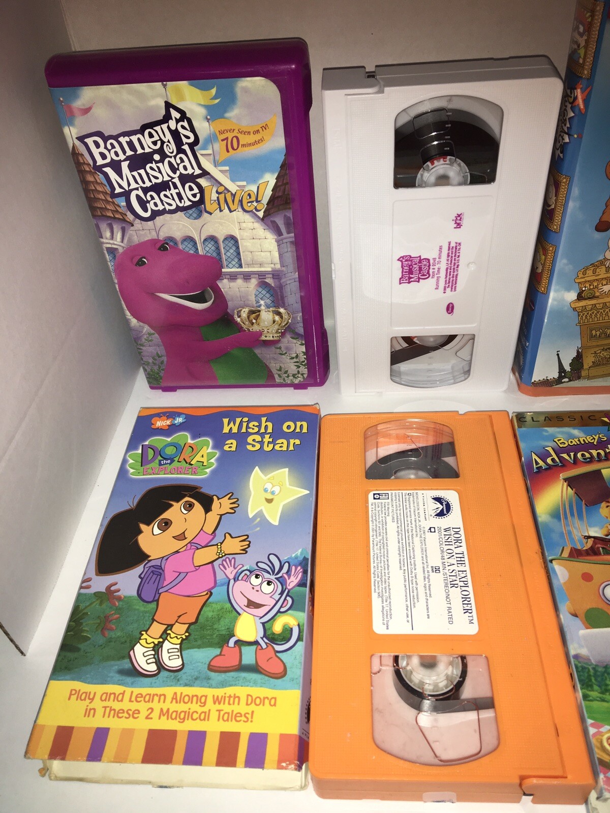 Lot Of 4 VHS Kids Movies Barney Adventure Musical Dora Wish Rugrats In ...