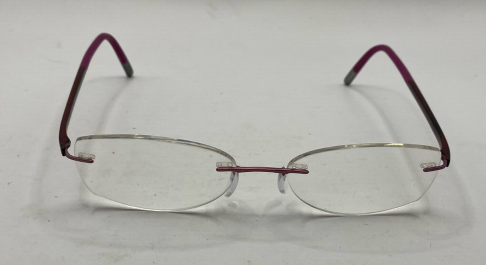 SILHOUETTE TITANIUM EYEGLASSES FRAMES ONLY 4525 PURPLE RIMLESS 51-17 ...