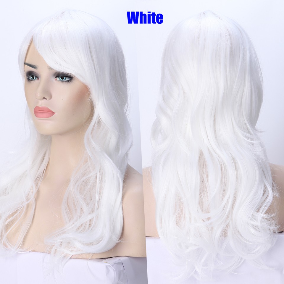 US stock long straight wavy cosplay wig full wigs costume party heat ...