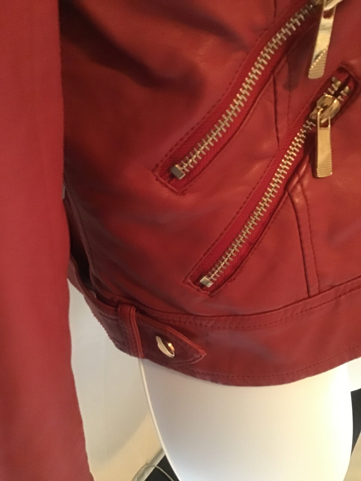 TCEC Faux Leather Biker Jacket Woman's Size Medium, Z… - Gem