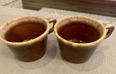 Hull Pottery Crestone Coffee Cups Mugs USA Set of 2 Granny Cottage Core ...