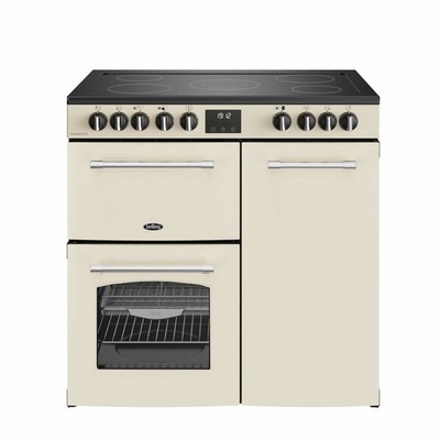 Belling Farmhouse 90cm Electric Range Cooker With 5 Hobs Cream 90E ...