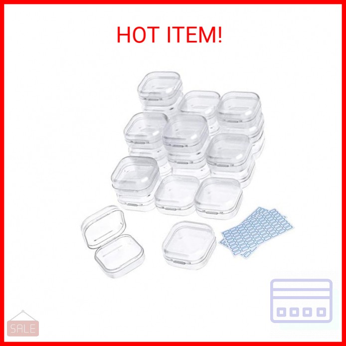 DUOFIRE Small Containers with Lids 24 Packs Plastic Box Clear Small ...