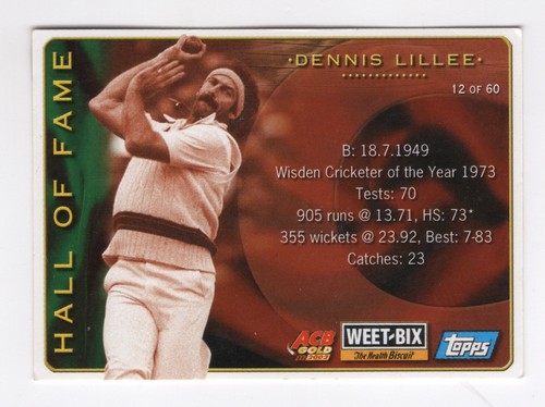 Sanitarium Australian Cricketer Card 2002. Dennis Lillee / Brett Lee | eBay