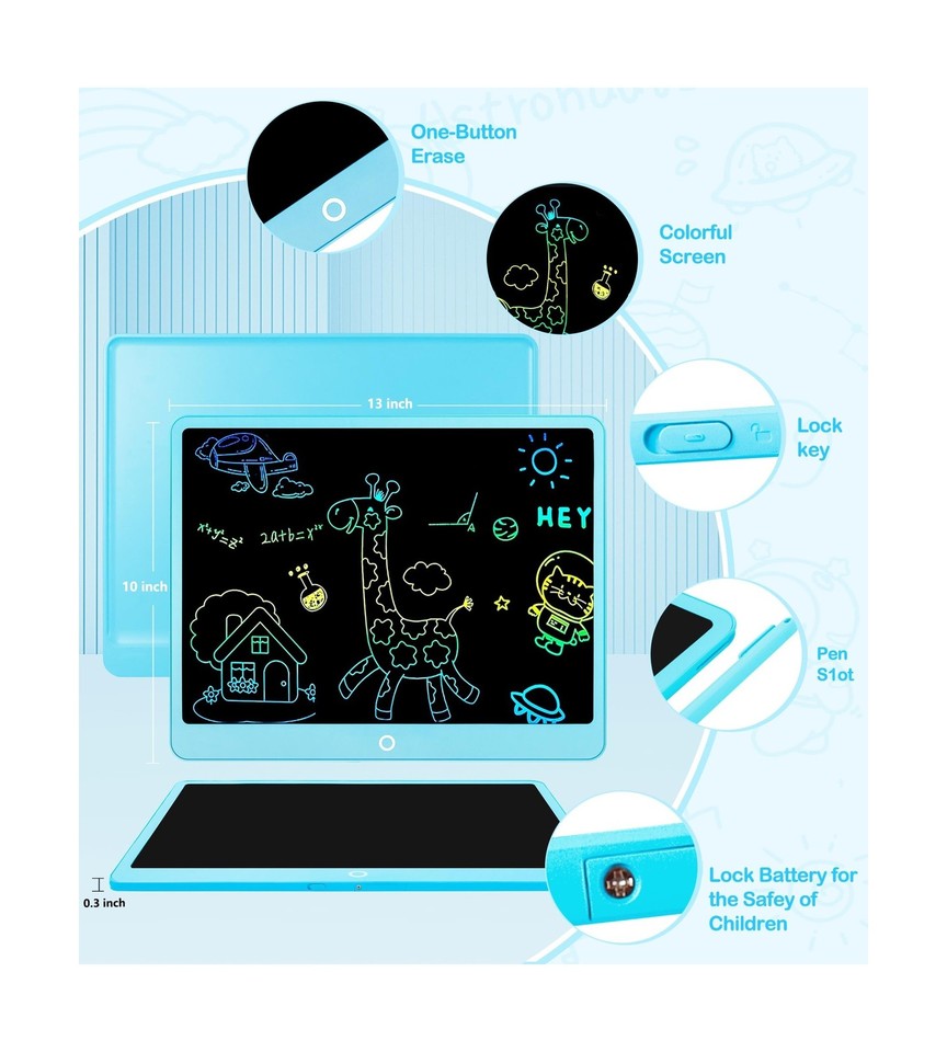 LCD Writing Tablet Doodle Board, 16inch Colorful Drawing Tablet Wri ...