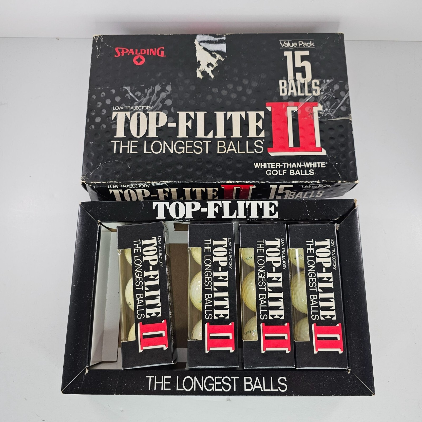Vintage Spalding Top-Flite II Low Trajectory Golf Balls Set of 12 balls ...