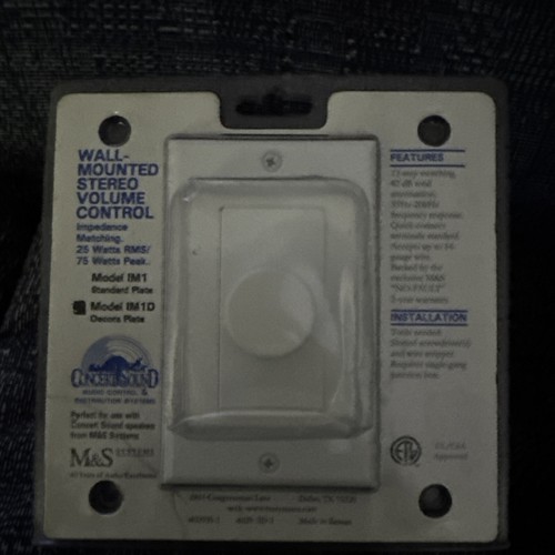 M&S IM1D Wall-Mounted Stereo Volume Control, 75 watts Peak, 25 watts ...