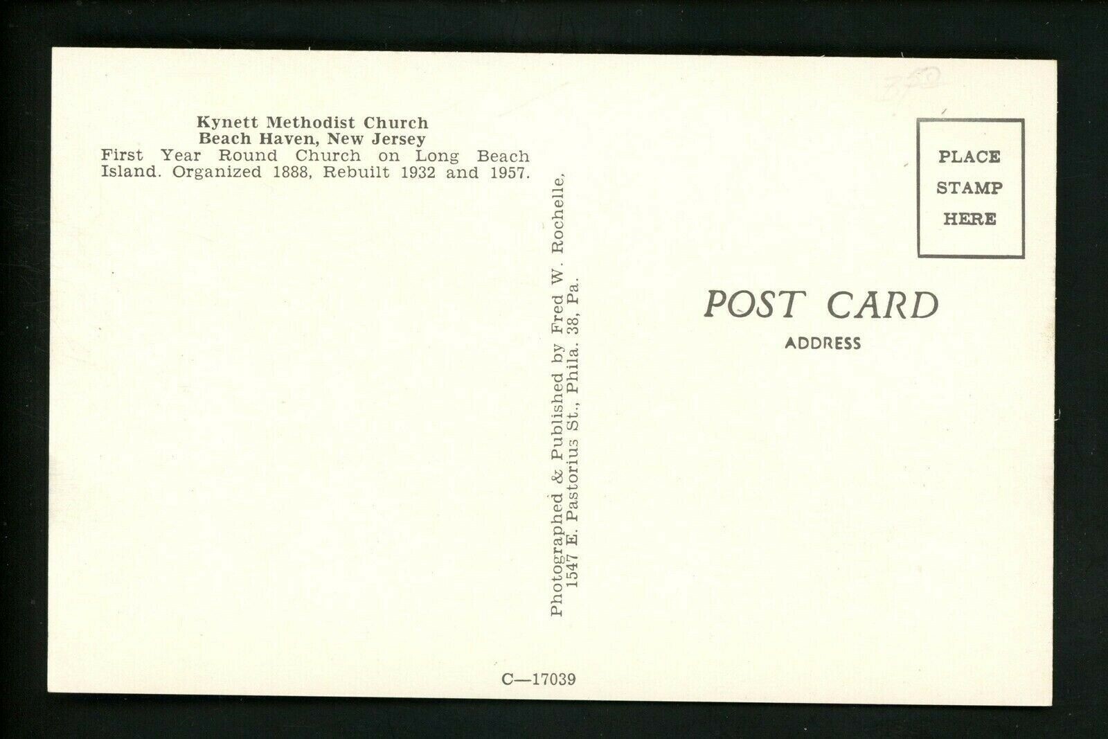 New Jersey NJ postcard Beach Haven, Kynett Methodist Church | eBay