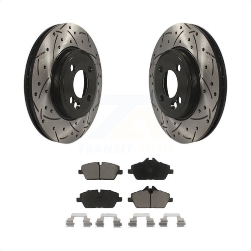 Front Coated Drilled Slotted Disc Brake Rotors & Ceramic Pad Kit For ...