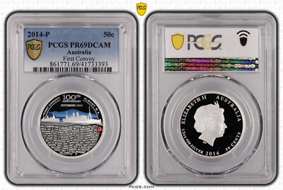 2014 First Convoy Silver 1/2 OZ Proof Coin ANZAC Spirit 100th Ann PCGS ...