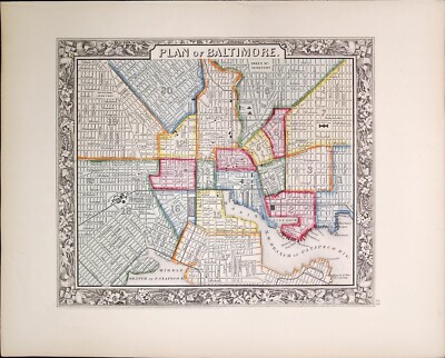 1860 Plan of Baltimore, Hand-Coloured | eBay