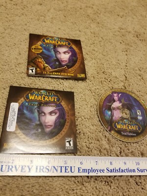 WORLD OF WARCRAFT TRIAL EDITION 14 DAY FREE DVD-ROM RARE HTF Blizzard ...