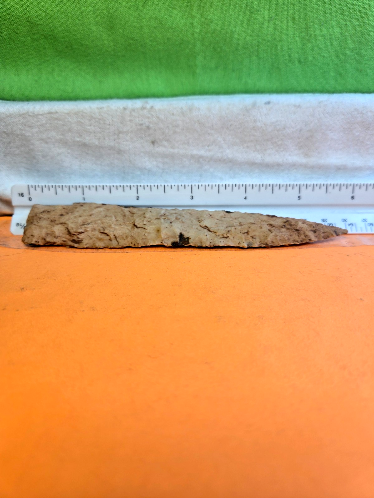 Authentic large Scotts bluff Mineral-stained chert point from Madison ...