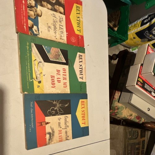 Rex Stout Vintage Mystery Paperback Lot: League of Frightened Men, Over ...