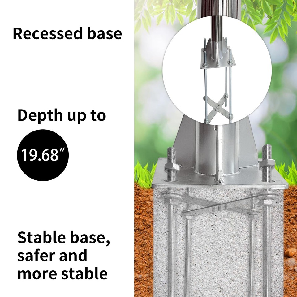 Stainless Steel Shade Sail Poles Kit,12ft Shade Sail Post Support ...