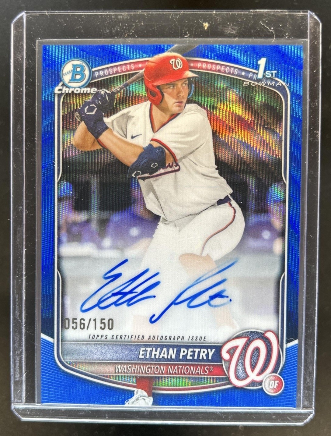 Ethan Petry 2025 Bowman Draft #CPA-EP Chrome Prospect Auto - Blue Wave ...