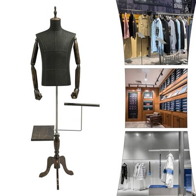 Adjustable Height Male Mannequin - Half Body Display for Clothing ...