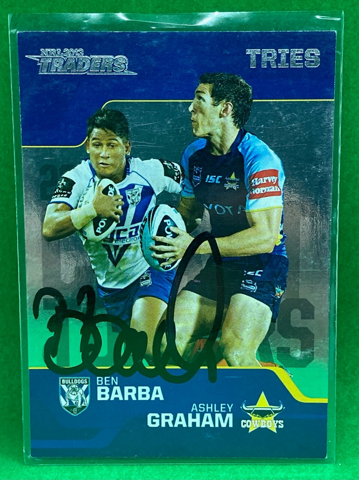 Signed Ben Barba Canterbury Bulldogs Autograph on 2013 Traders NRL Card ...