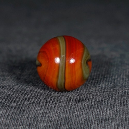 21/32" ANTIQUE AKRO AGATE ORANGE ON GREEN CORKSCREW MARBLE | eBay