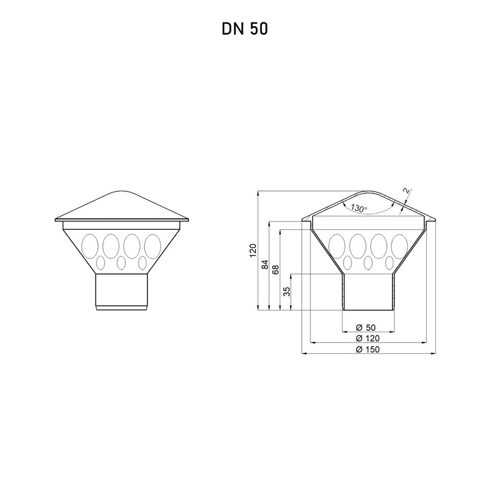 Vent Cowl 50mm 75mm 110mm 160mm Waste Pipe Soil Vent Terminal Mushroom ...