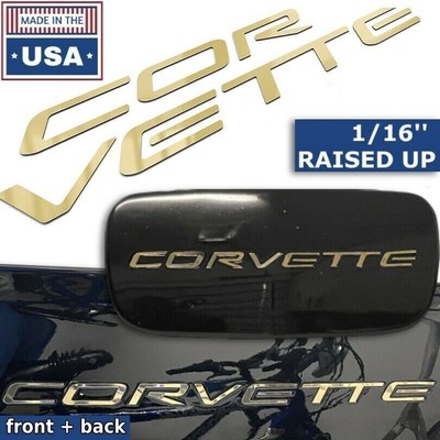 GOLD 1/16 RAISED LETTERS FOR C5 CORVETTE 97-2004 FRONT + REAR US MADE ...