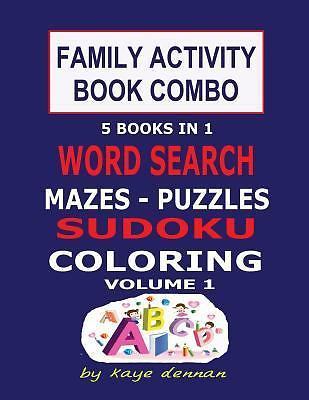 Family Activity Book Combo : Word Search Maze Puzzle Sudoku and ...