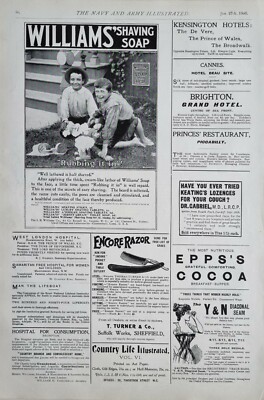 1900 BOER WAR ERA PRINT ADVERTS ADVERTISEMENTS EPPS COCOA WILLIAMS ...