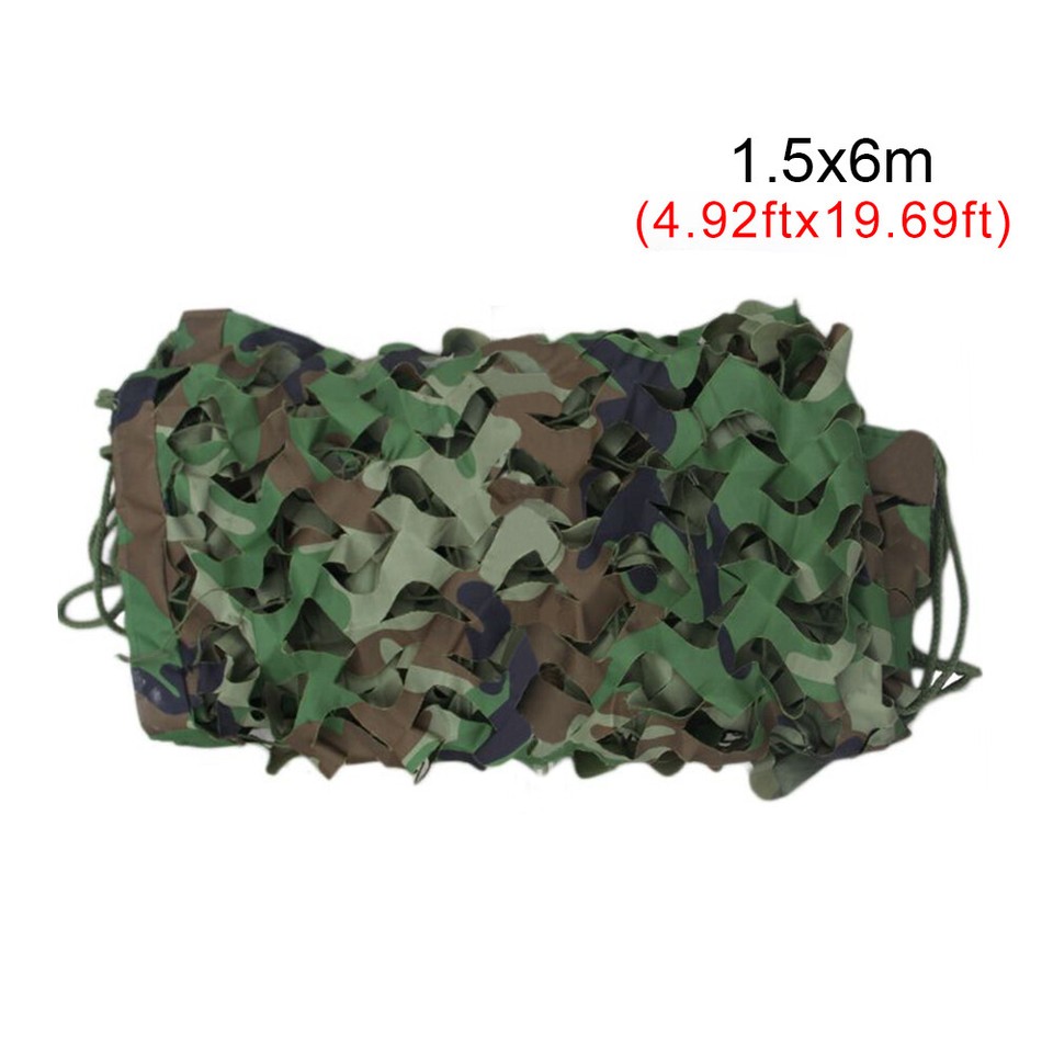 13-26Ft Military Woodland Camouflage Netting Cutable Camo Net Camping ...