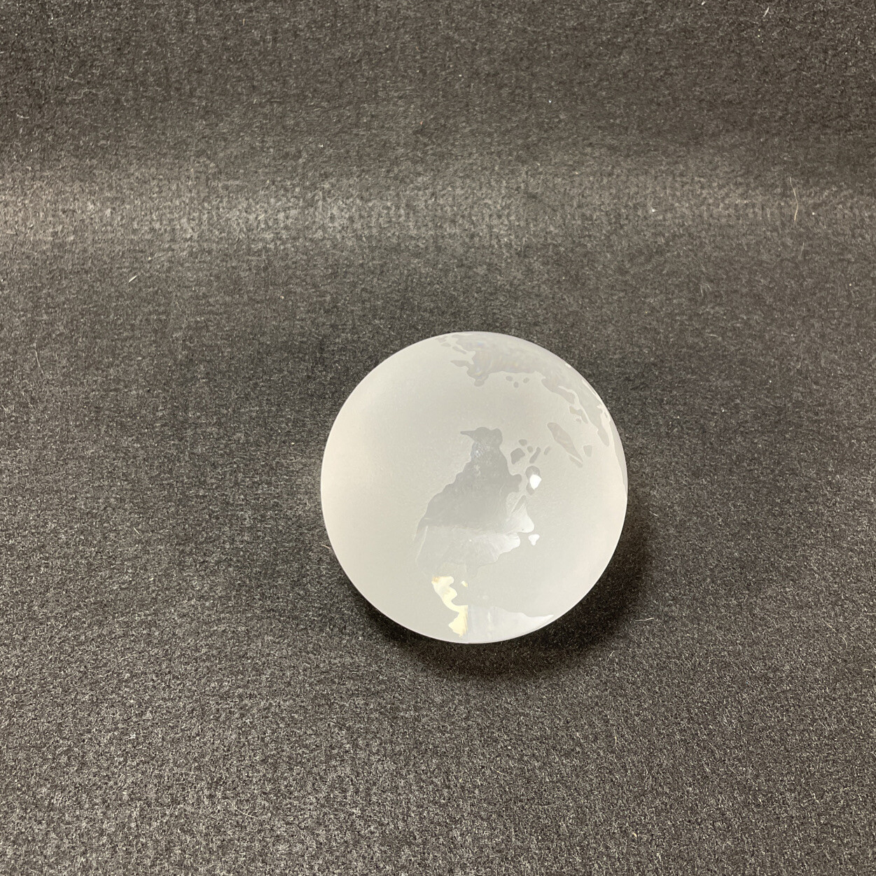 World Globe Earth Paperweight Etched Frosted Glass Crystal Clear ...