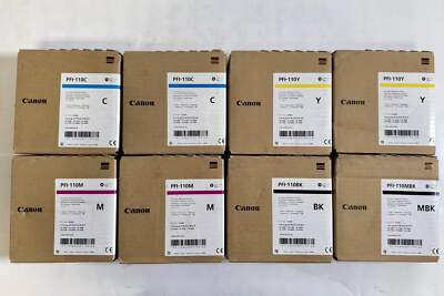 8 OEM Canon iP TX2000,TX3100,TX4100 PFI-110C,C,M,M,Y,Y,BK,MBK Ink Tanks ...