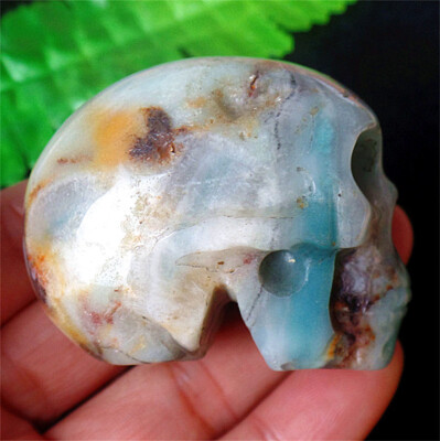 88g 49x38x32mm Natural Sea Grain Stone Carved Skull Furnishing Articles ...
