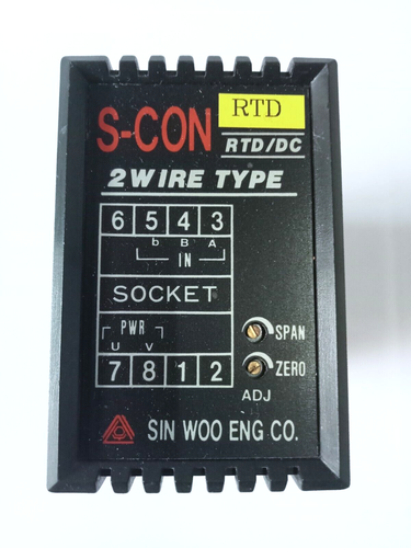 SIN WOO ENG CO. RTD-A3-X S-CON RTD/DC 2 WIRE TYPE ISOLATED TEMPERATURE ...